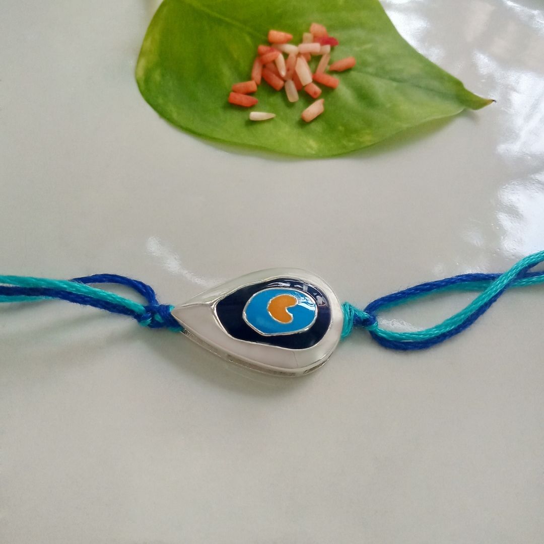 Morpankh 925 Silver Rakhi - vijayshreesovanidesigns